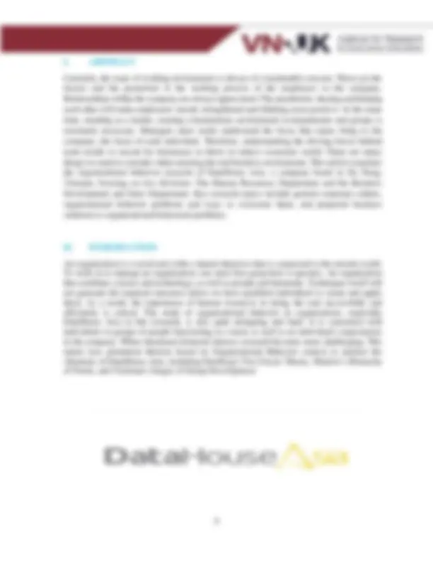 Organizational Behavior Case Study: DataHouse Asia | Assignments Organization Behaviour | Docsity