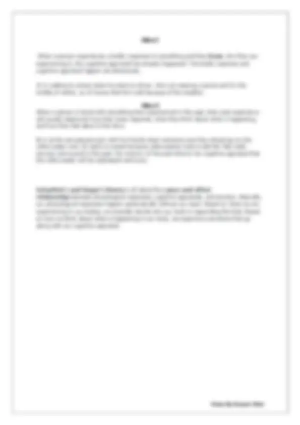 Schachter-Singer Theory | Summaries Psychology | Docsity