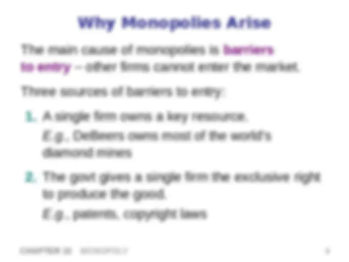 Chapter 15 Monopoly in microeconomics | Slides Microeconomics | Docsity