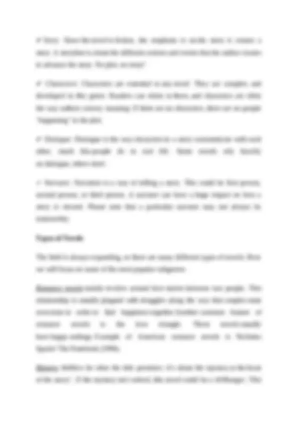 American novels in 20-21st century | Summaries English Literature | Docsity