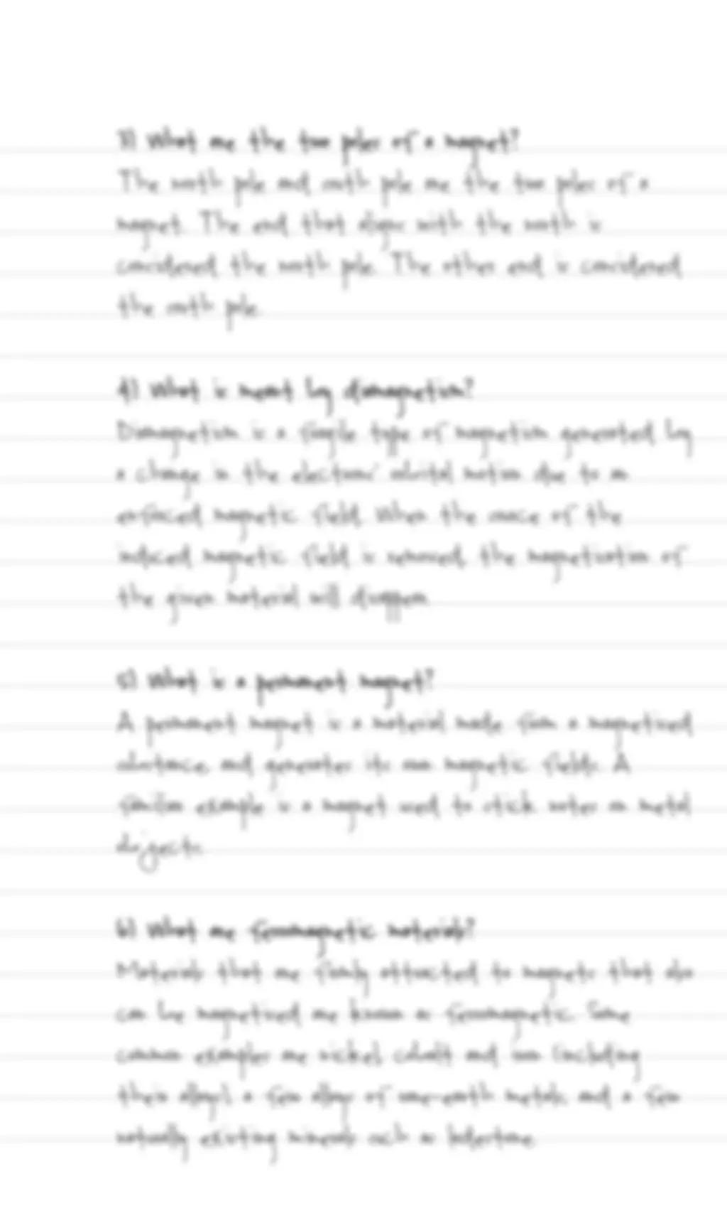 Magnetism and Electromagnetism | Exams Physics | Docsity