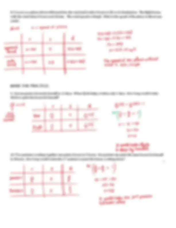 1.1 Distance – Rate -Time Word Problems | Exams Painting | Docsity