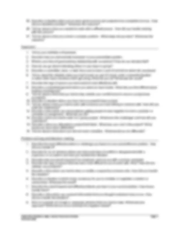 Example Interview Questions | Summaries Social Work | Docsity