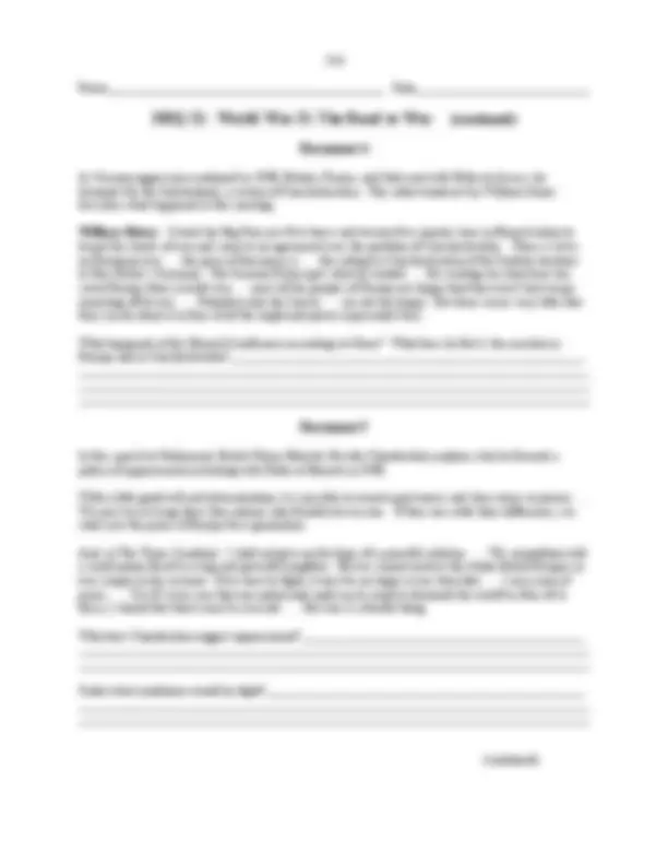 DBQ 21: Causes of World War II | Schemes and Mind Maps German | Docsity