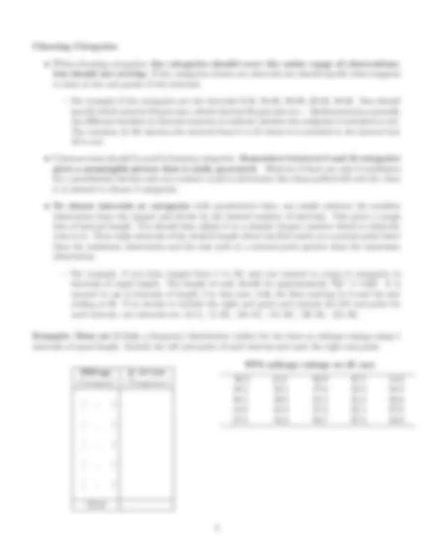 Frequency Distributions In this section, we look at ways to ... | Exercises Statistics | Docsity
