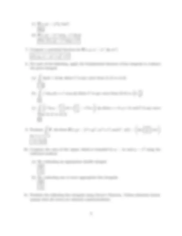 Line Integrals: Practice Problems | Exams Calculus | Docsity