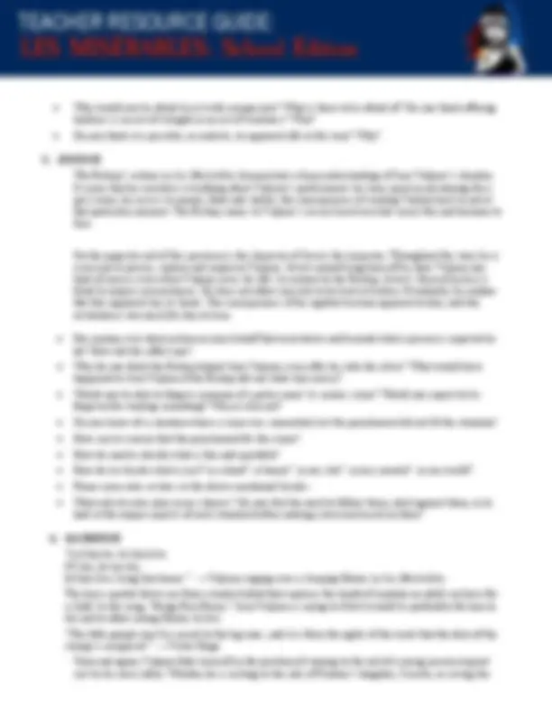 LES MISERABLES Teacher Guide 2020 | Slides Theatre | Docsity