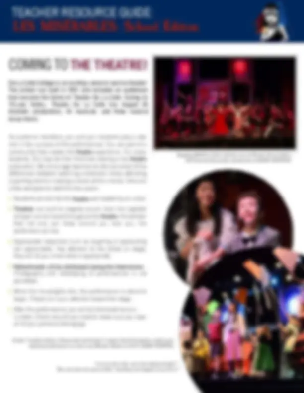 LES MISERABLES Teacher Guide 2020 | Slides Theatre | Docsity