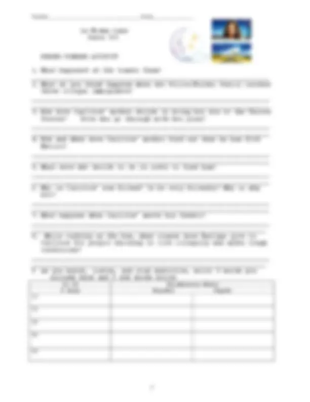 La Misma Luna | Study notes English Literature | Docsity