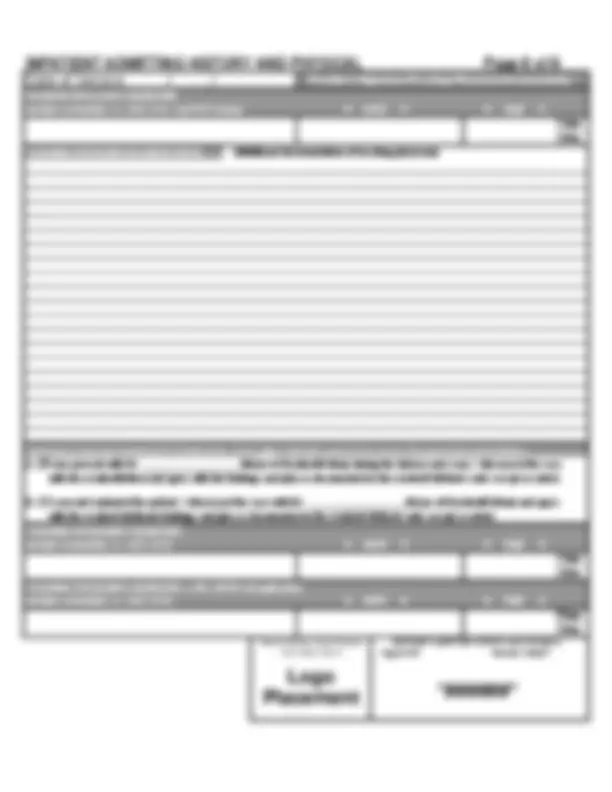 Exam Template--Inpatient Admitting History and Physical | Exams History ...