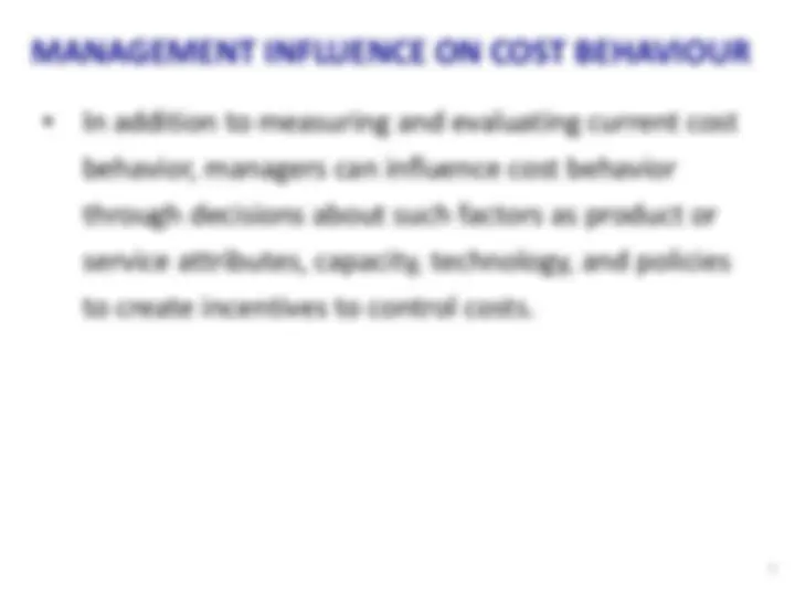 Lecture 2 Cost Behaviour: Analysis and Use | Summaries Engineering | Docsity