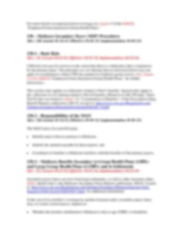 Medicare Managed Care Manual Chapter 4 | Study notes Nursing | Docsity