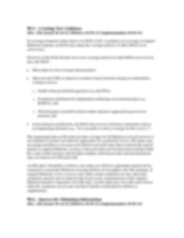 Medicare Managed Care Manual Chapter 4 | Study notes Nursing | Docsity