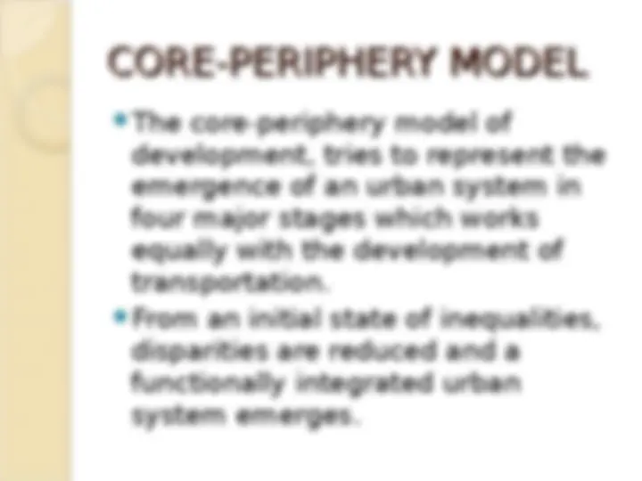 FRIEDMAN'S CORE PERIPHERY MODEL | Study notes Innovation | Docsity