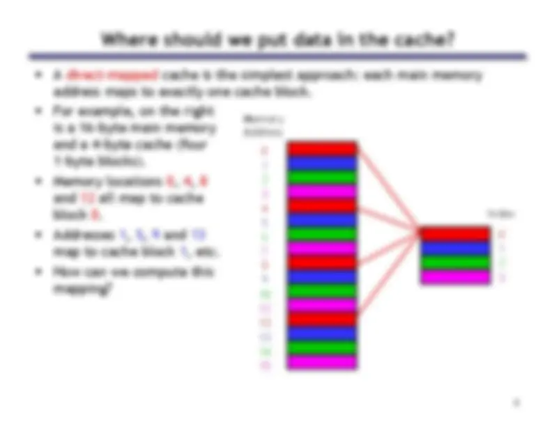 Cache introduction | Schemes and Mind Maps Design | Docsity