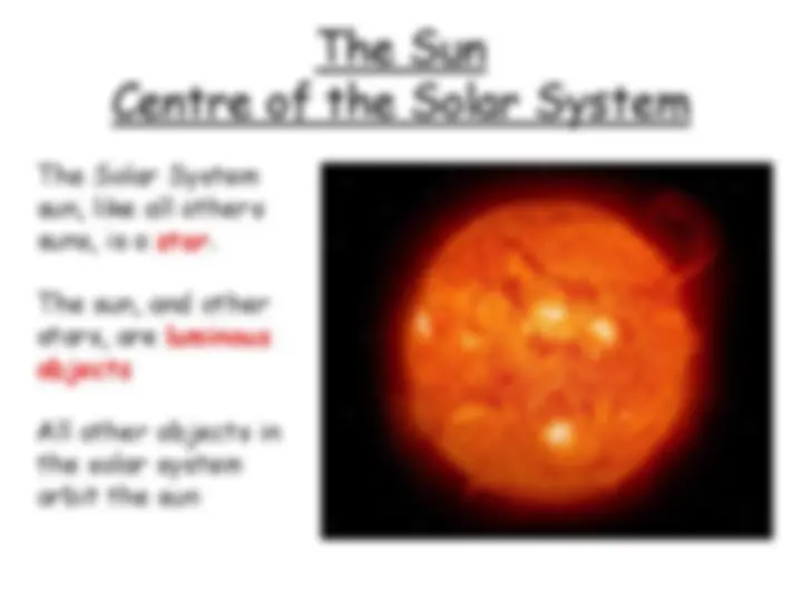 The Solar System - Earth and the Universe | Study notes Astronomy | Docsity