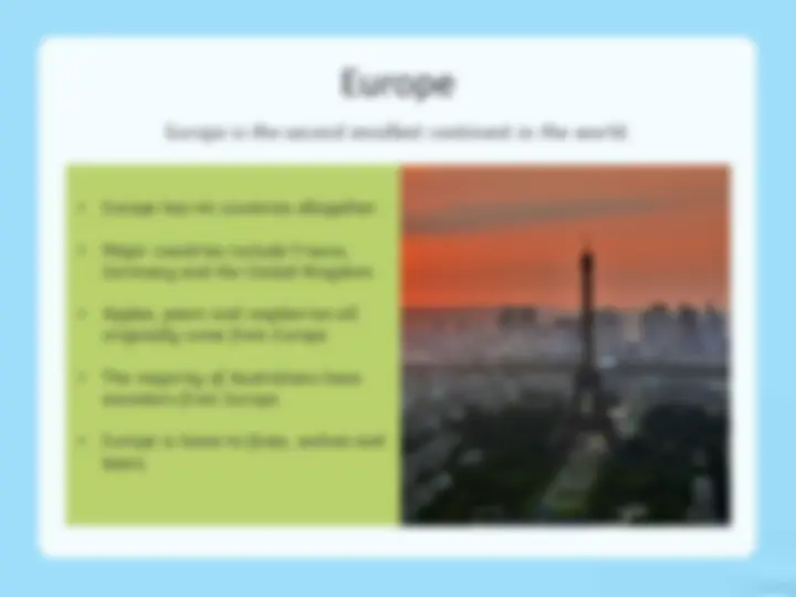 Continents of the world powerpoint | Slides Geography | Docsity