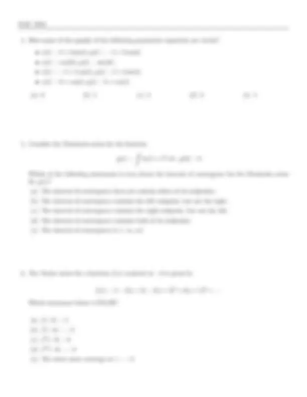 MAC 2312 List of Common Maclaurin Series • 1 1 − x = ∑ xn ... | Exams Calculus | Docsity