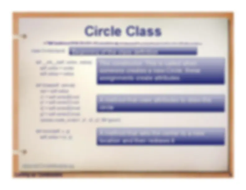 Python Classes And Objects Summaries Design Docsity