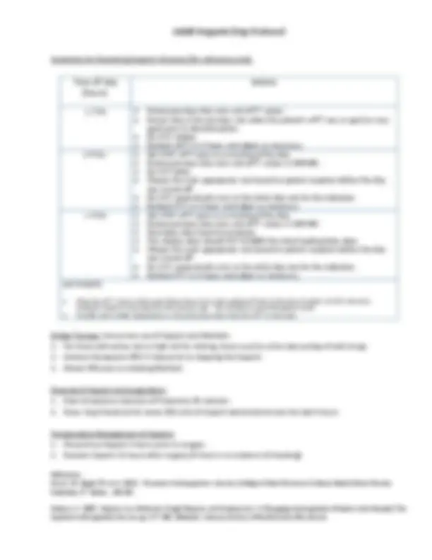 Adult Heparin Drip Protocol | Exercises Pharmacy | Docsity