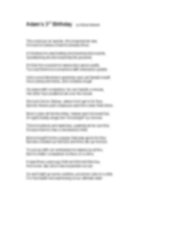 A Collection of Birthday Poems for Adam Jacob Manick ... | Exams ...