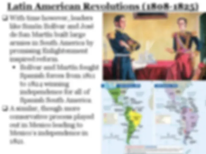 Latin American Revolutions (1808-1825) | Study notes Latin | Docsity