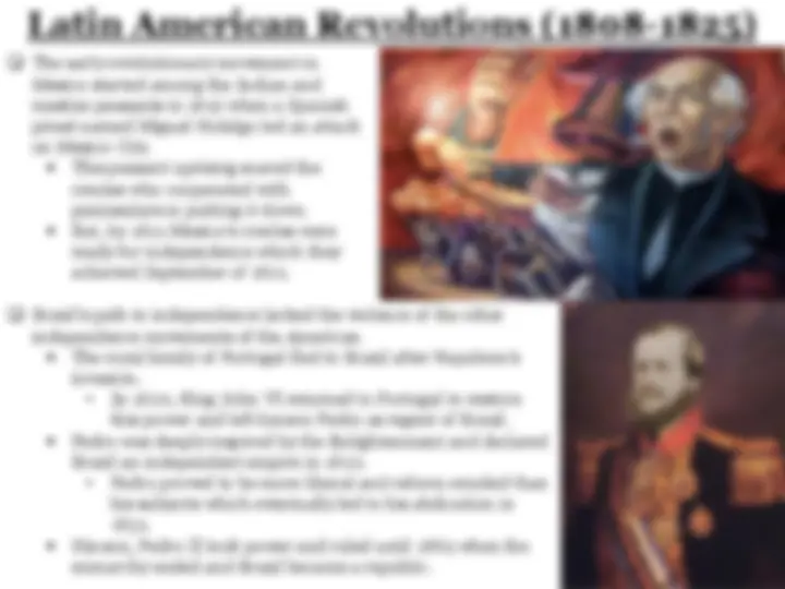 Latin American Revolutions (1808-1825) | Study notes Latin | Docsity
