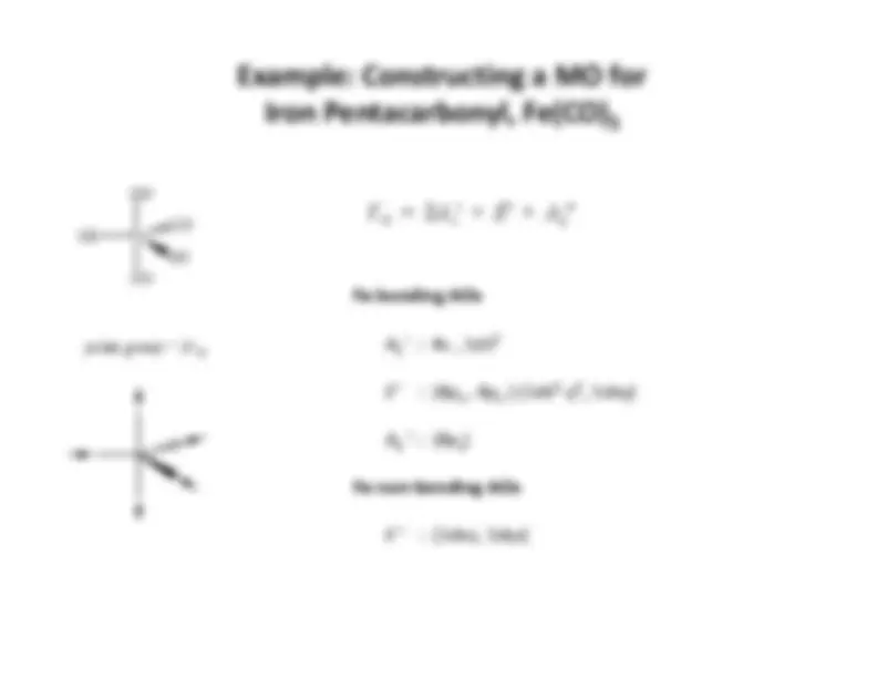 Constructing a σ-only MO diagram for Iron Pentacarbonyl, Fe ...