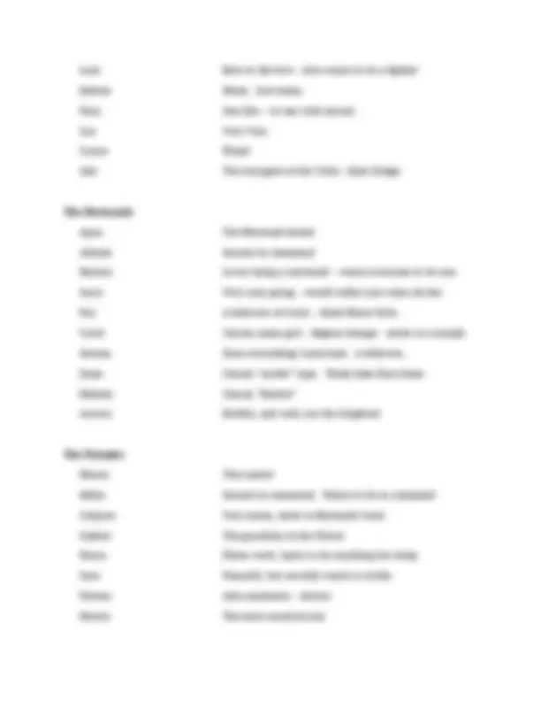 Peter Pan Character List | Schemes and Mind Maps Italian | Docsity