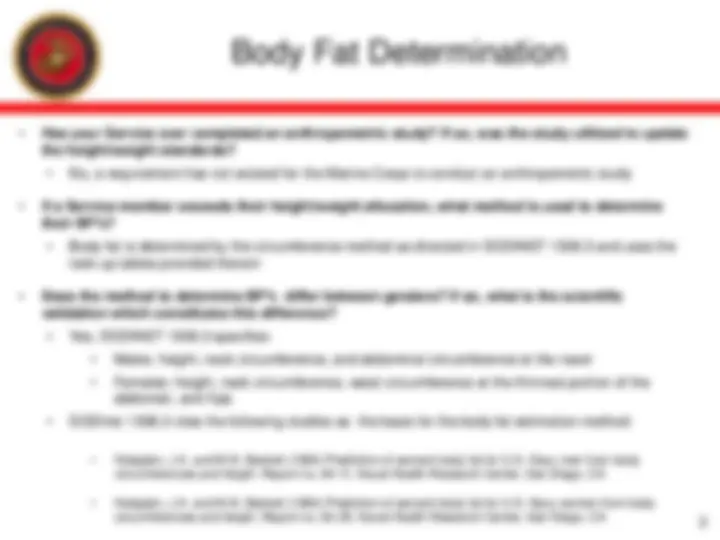 USMC Body Composition Policy | Study notes Physical Activity and Sport ...