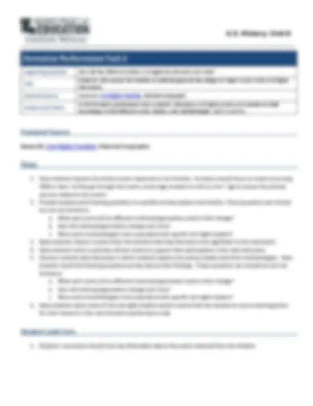 Was the Civil Rights Movement a success? | Exams History | Docsity