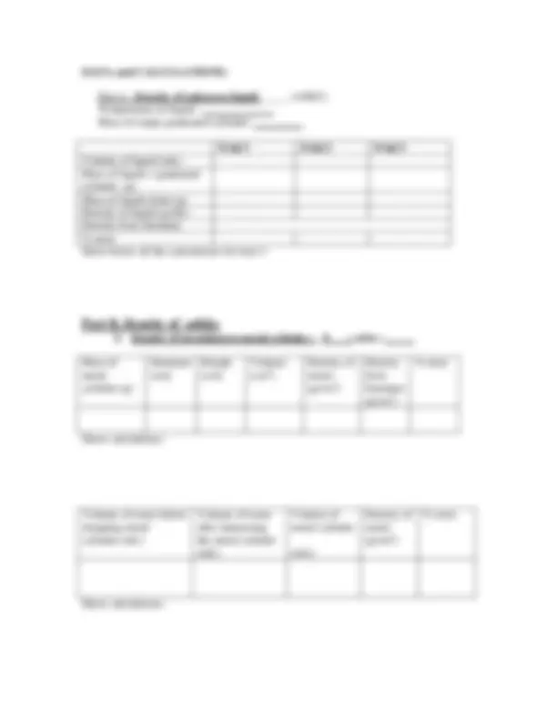 Density experiment | Exams Physics | Docsity