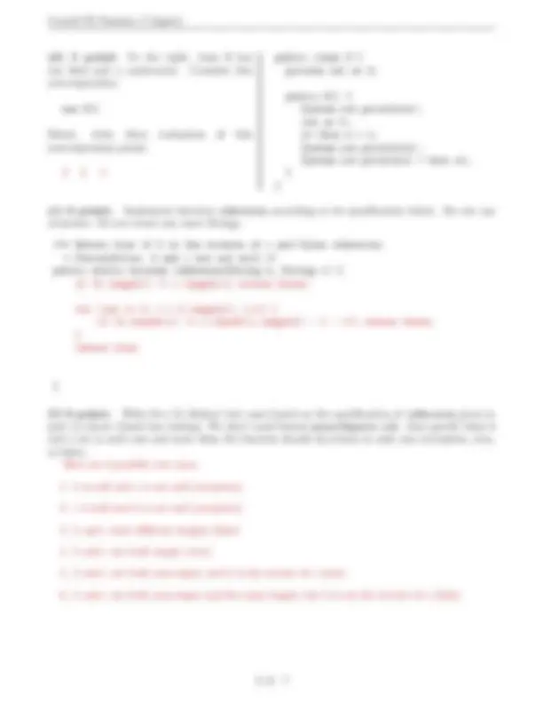 Prelim 1, Solution | Exercises Object Oriented Programming | Docsity