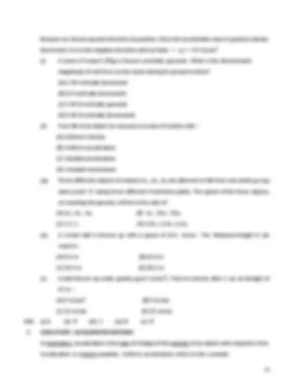 Motion in a straight line NCERT | Assignments Physics | Docsity