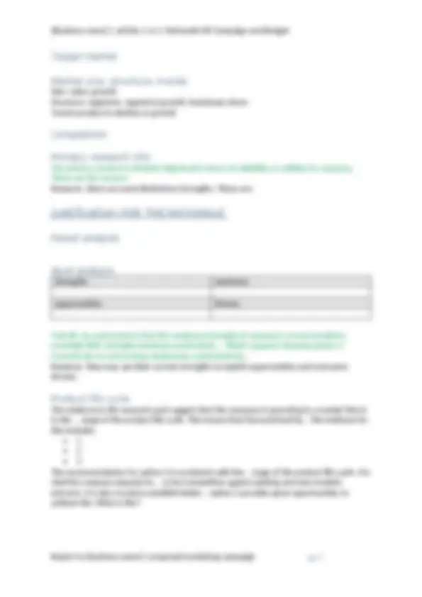market analysis of activity 1 and activity 2 | Study notes Business ...