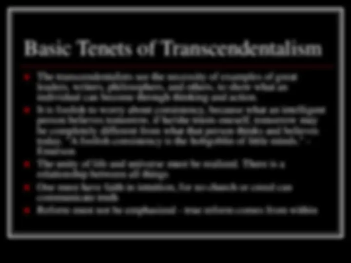 Transcendentalism in American Literature | Exams Technology | Docsity