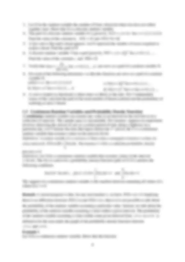 Probability and statistics 2 | Lecture notes Mathematics | Docsity