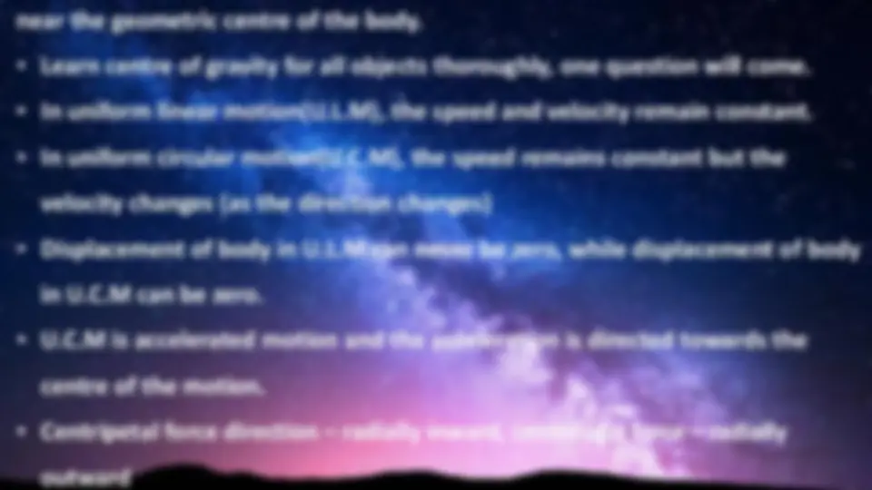 ICSE Physics Cheatsheet | Cheat Sheet Physics | Docsity