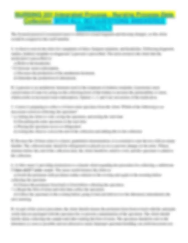 NURSING 201 Integrated Process - Nursing Process-Data Collection WITH ...