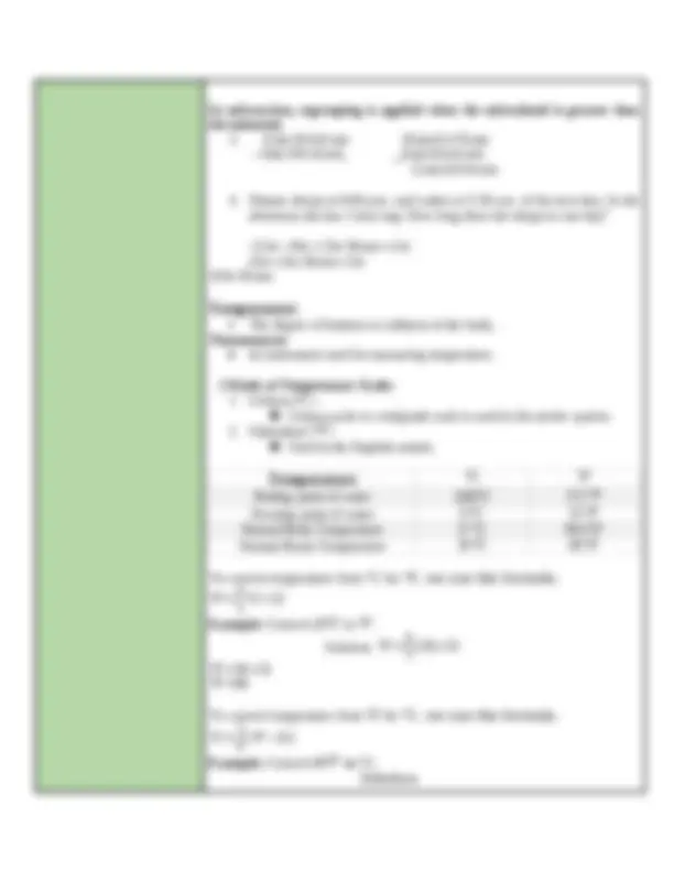 Measurement of Time and Temperature | Lecture notes Mathematics | Docsity