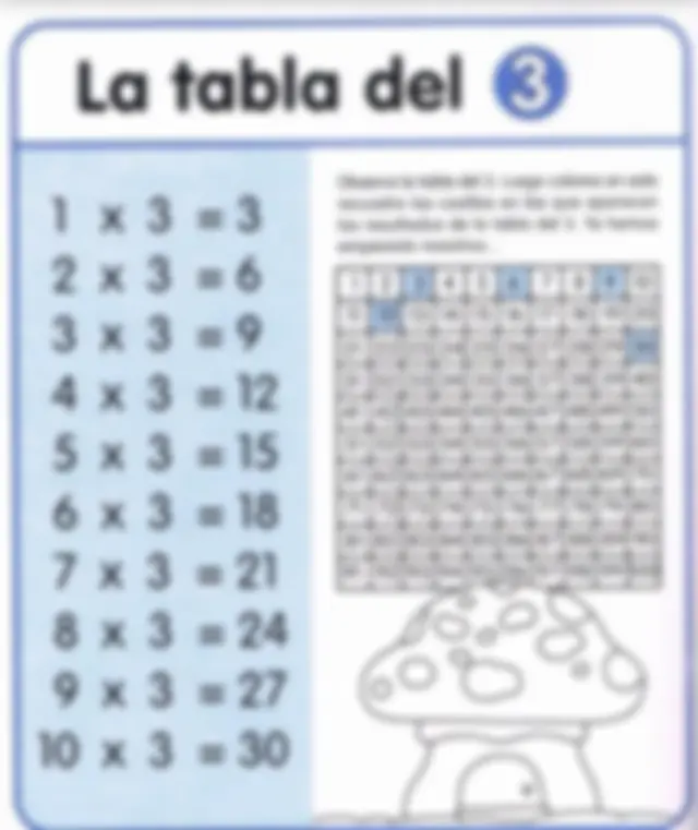 tablas de multiplicacion | Ejercicios de Matemáticas | Docsity