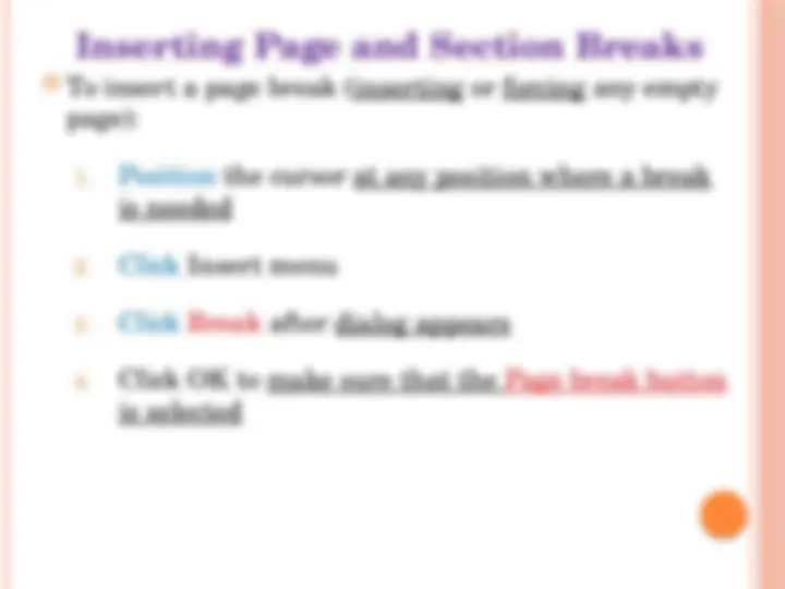 Introduction to ms word | Lecture notes Computer Applications | Docsity