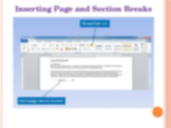 Introduction to ms word | Lecture notes Computer Applications | Docsity