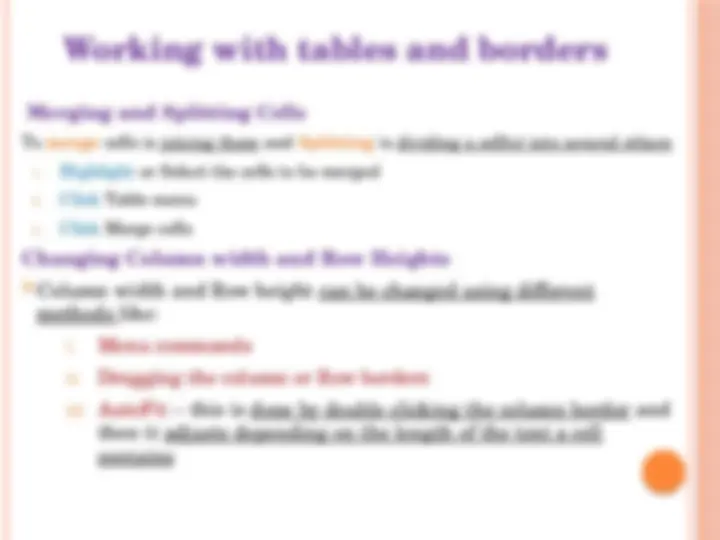 Introduction to ms word | Lecture notes Computer Applications | Docsity