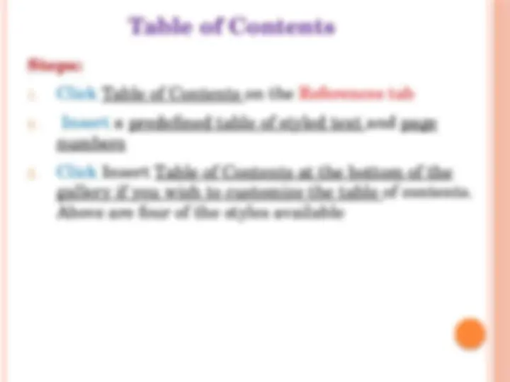 Introduction to ms word | Lecture notes Computer Applications | Docsity