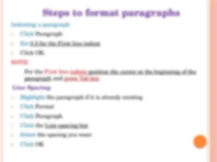 Introduction To Ms Word Lecture Notes Computer Applications Docsity