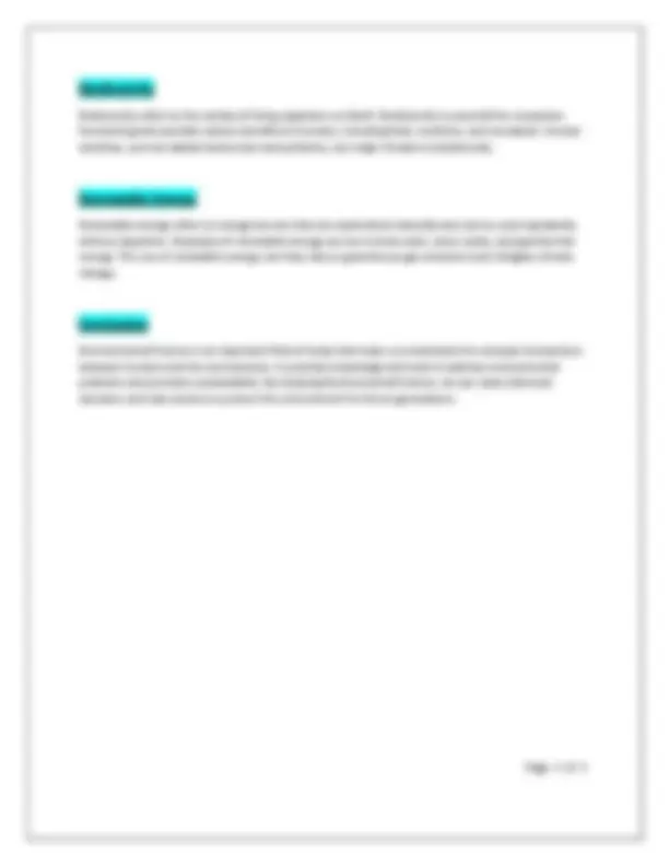 environmental -guide notes | Summaries Environmental science | Docsity