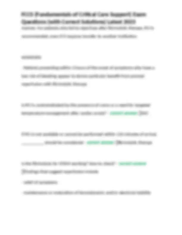 FCCS (Fundamentals of Critical Care Support) Exam Questions and Answers ...