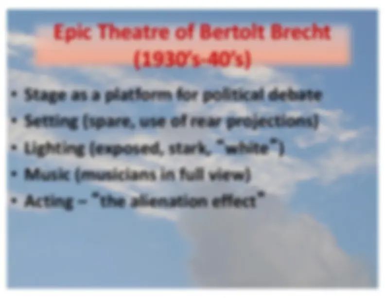 20th Century Theatre Movements: A Brief Overview | Slides Theatre | Docsity