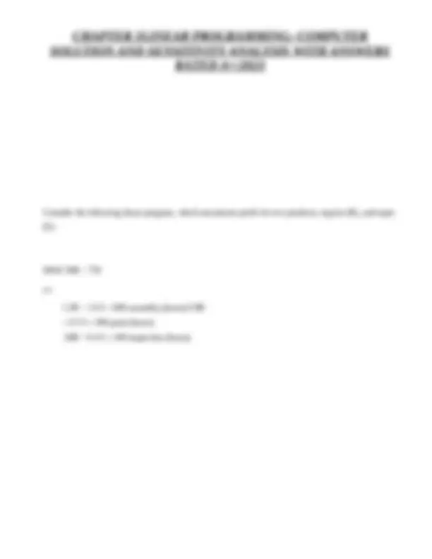 CHAPTER 3 LINEAR PROGRAMMING: COMPUTER SOLUTION AND SENSITIVITY ANALYSIS WITH ANSWERS RATE ...